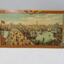 GALATA KÖPRÜSÜ RESİMLİ OSMANLI FES ETİKETİ - Bayrak Müzayede
