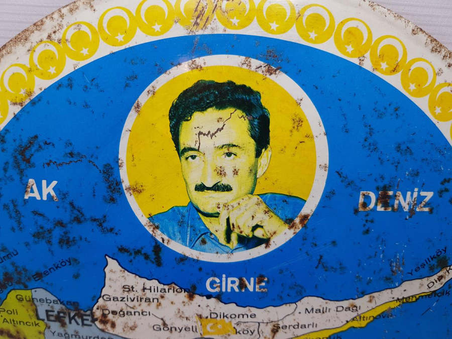 1974 ÖNCESİ TÜRK ADASI KIBRIS HARİTALI VE BÜLENT ECEVİT RESİMLİ TENEKE ...